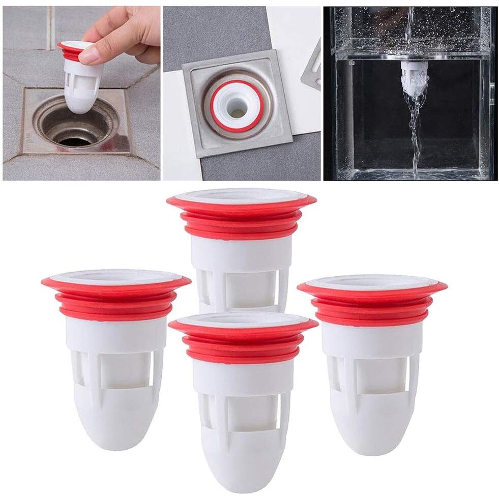 Set 4 supape antimiros scurgere de pardoseala, Sunmostar, Cauciuc, Alb ...