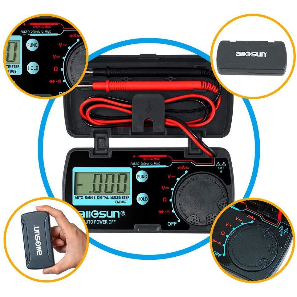Mini multimetru digital, Allosun, Afisaj LCD, Plastic, Multicolor - eMAG.ro