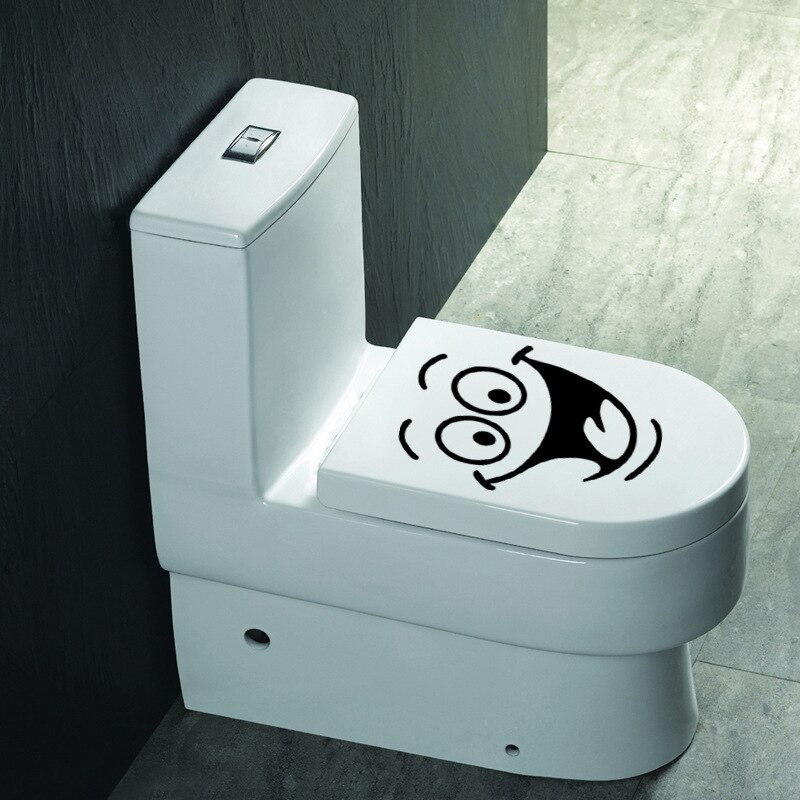Sticker amuzant wc, Sunmostar, PVC, Negru, 18 x 22 cm - eMAG.ro