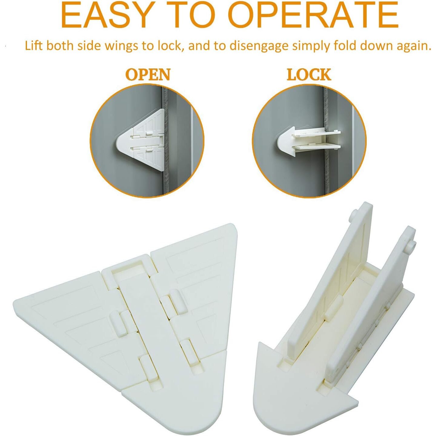 Set 8 protectii usi glisante pentru copii, Sunmostar, ABS, Autoadezive, Alb - eMAG.ro