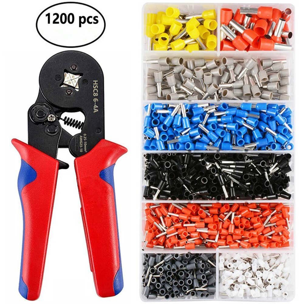 Cleste de sertizare cu 1200 de terminale de sertizare, izolate, tip tub ...