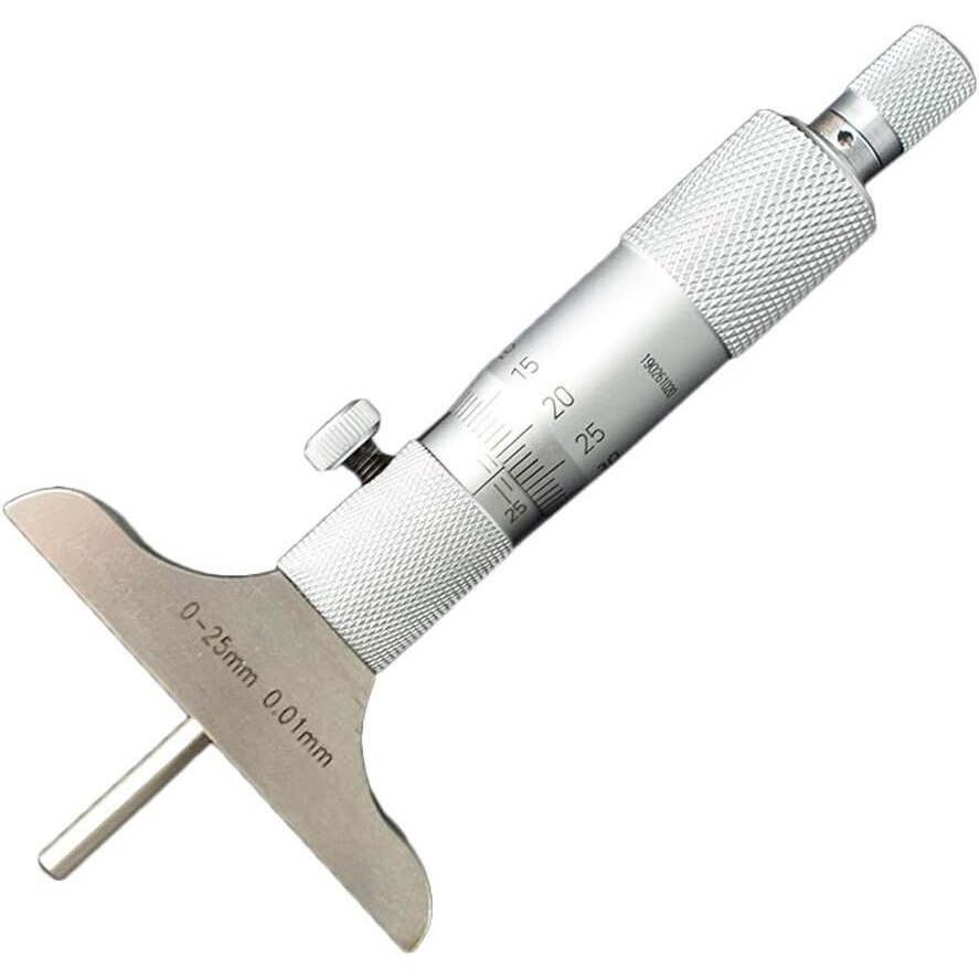 Micrometru durabil de adancime 0-25 mm / 0.01 mm, Inox, Crom - eMAG.ro