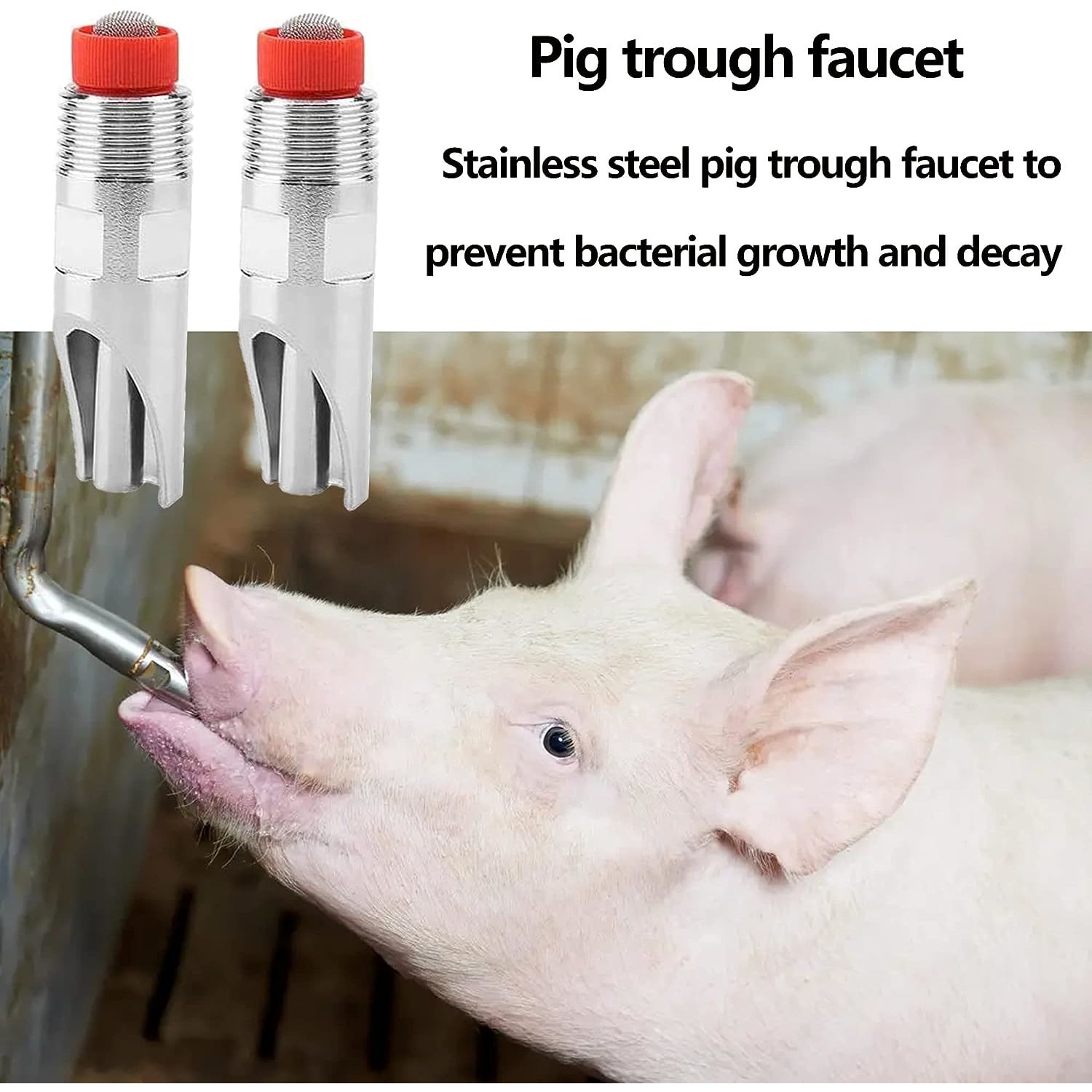 Set 6 adapatori de porci, Sunmostar, Inox, Argintiu/Rosu - eMAG.ro