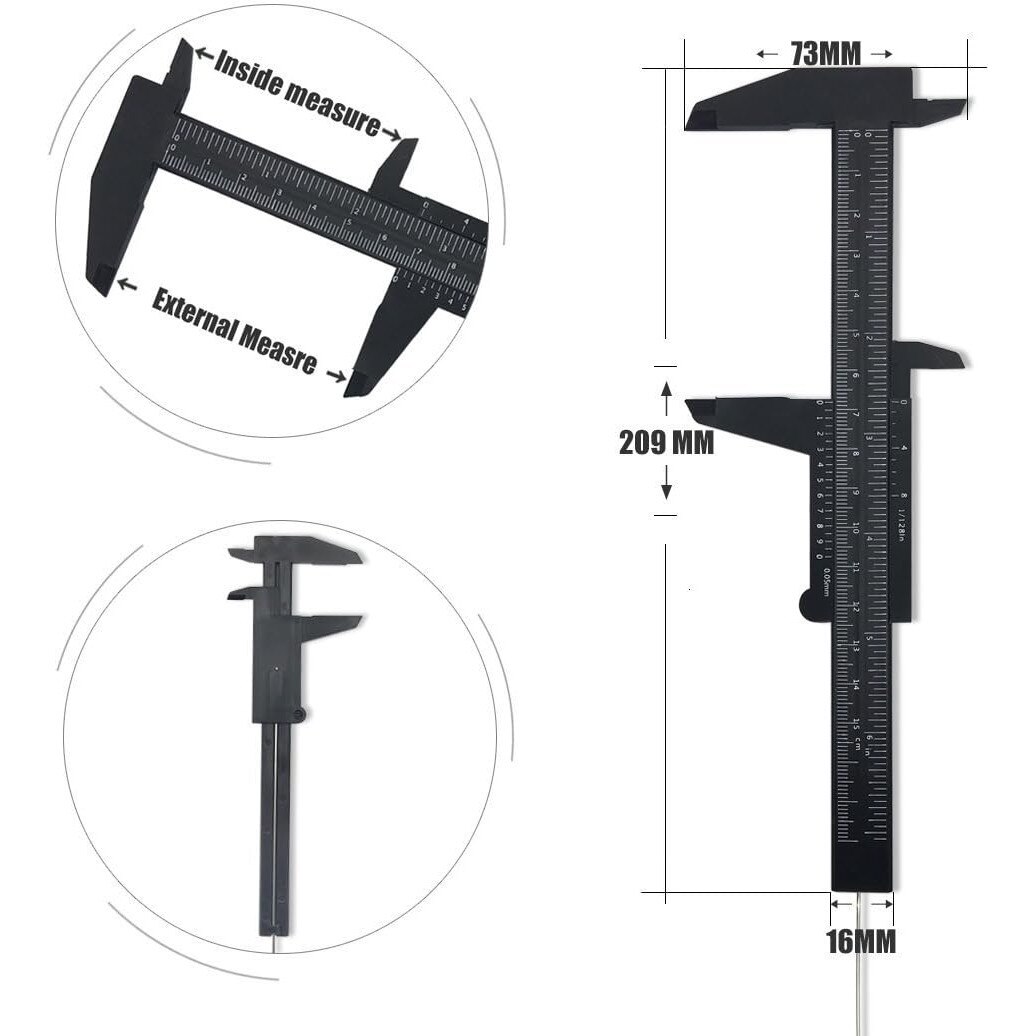 Set 4 sublere vernier, Sunmostar, Plastic, 150 mm, Multicolor - eMAG.ro