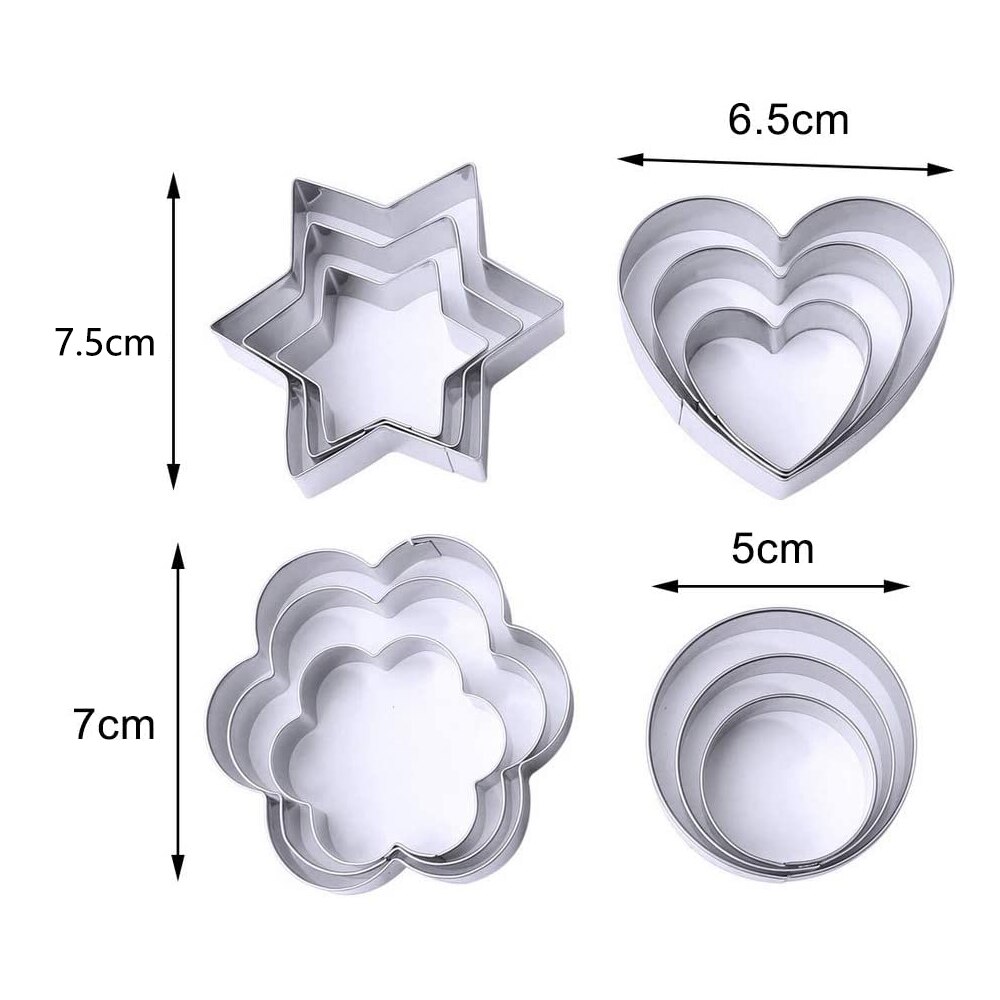 Set 12 forme prajituri, Sunmostar, Inox, Argintiu - eMAG.ro