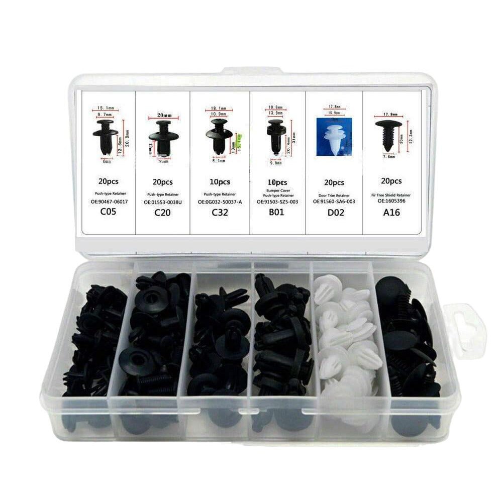 Set 100 nituri, Sunmostar, Plastic, 20.2 x 10.5 x 3.5 cm, Negru/Alb ...