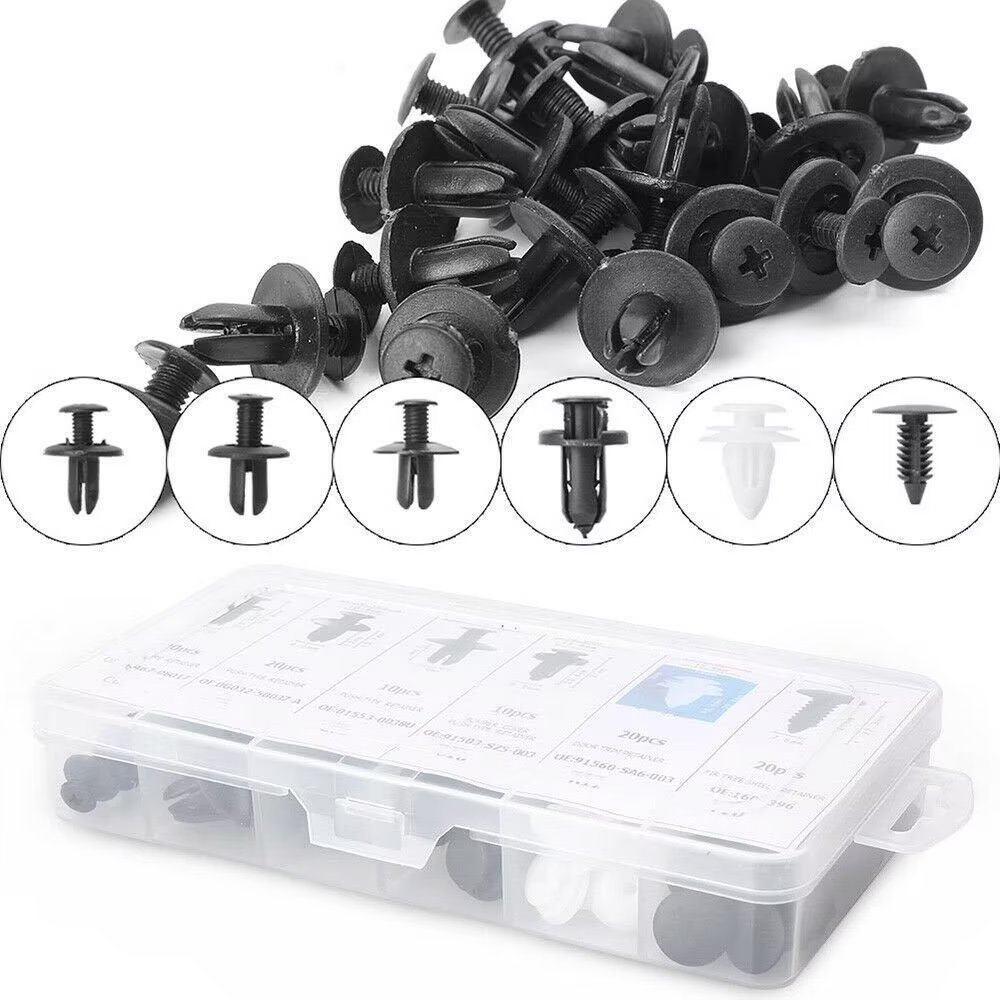 Set 100 nituri, Sunmostar, Plastic, 20.2 x 10.5 x 3.5 cm, Negru/Alb ...