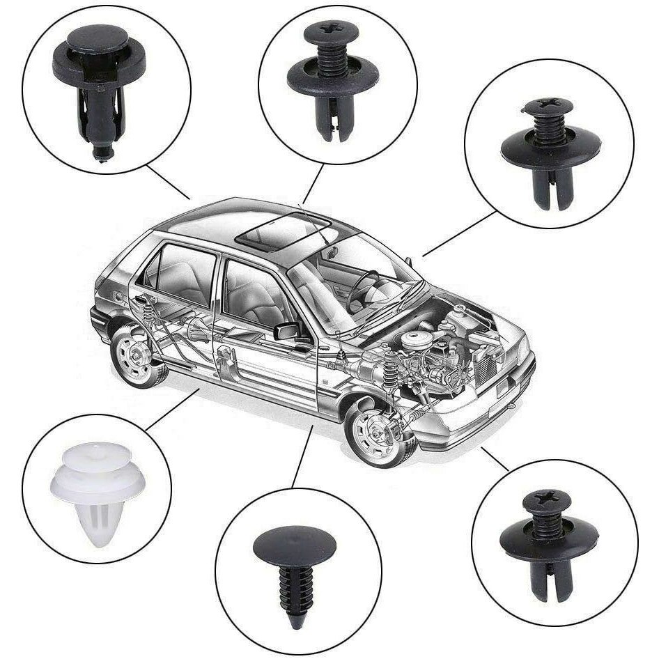 Set 100 nituri, Sunmostar, Plastic, 20.2 x 10.5 x 3.5 cm, Negru/Alb ...