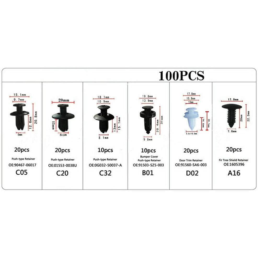 Set 100 nituri, Sunmostar, Plastic, 20.2 x 10.5 x 3.5 cm, Negru/Alb ...