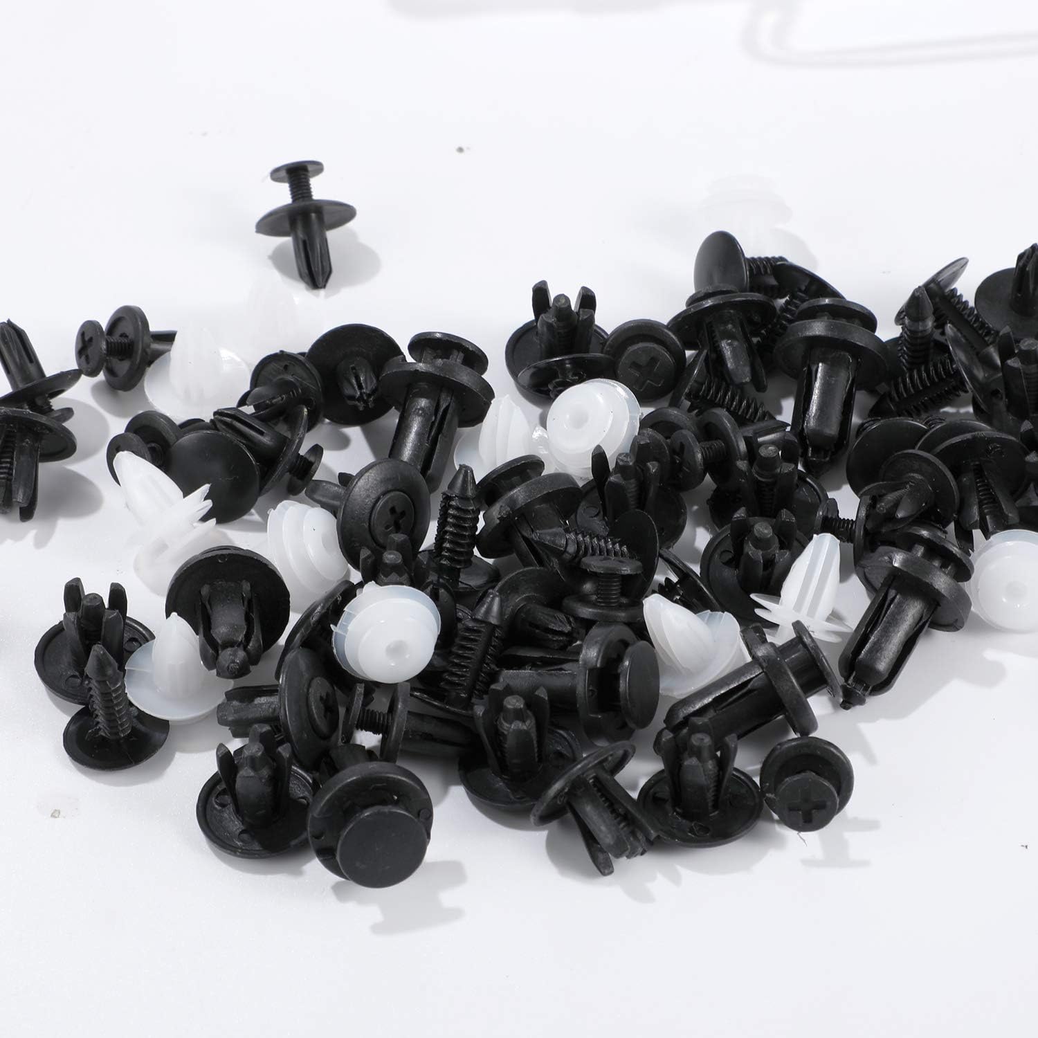 Set 100 nituri, Sunmostar, Plastic, 20.2 x 10.5 x 3.5 cm, Negru/Alb ...
