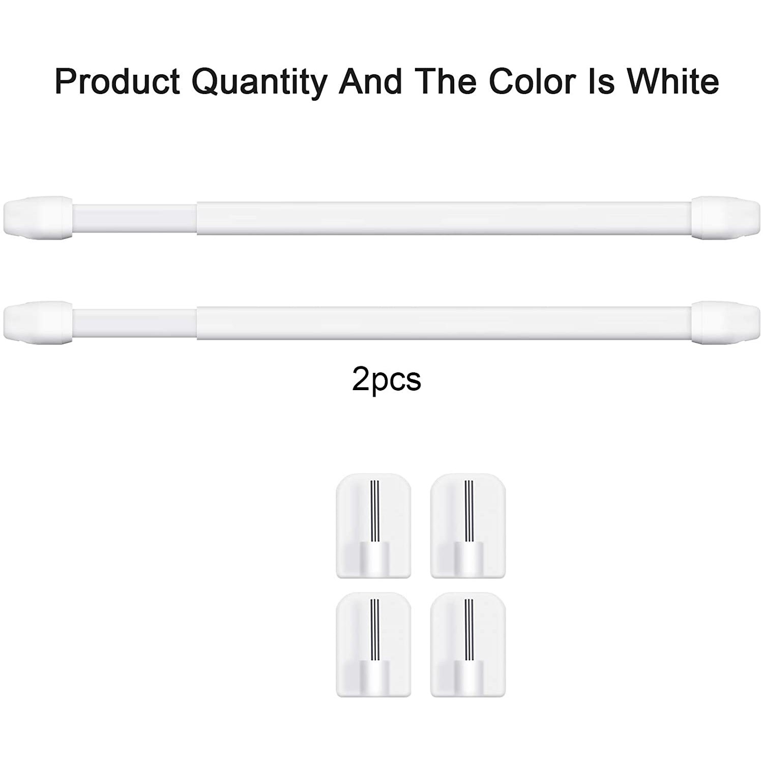 Set 2 tije de cortina, Sunmostar, Plastic, 40-60 cm, Alb - eMAG.ro