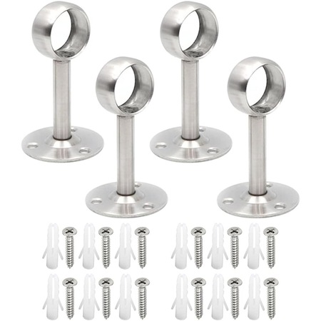 Set 4 suporturi tija perdea, Sunmostar, Inox, Argintiu - eMAG.ro