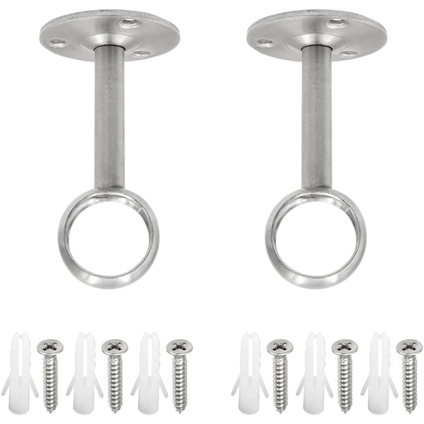 Set 4 suporturi tija perdea, Sunmostar, Inox, Argintiu - eMAG.ro