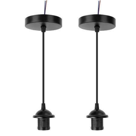 Set 2 fasunguri lustre, Sunmostar, Plastic, E27, Negru - eMAG.ro