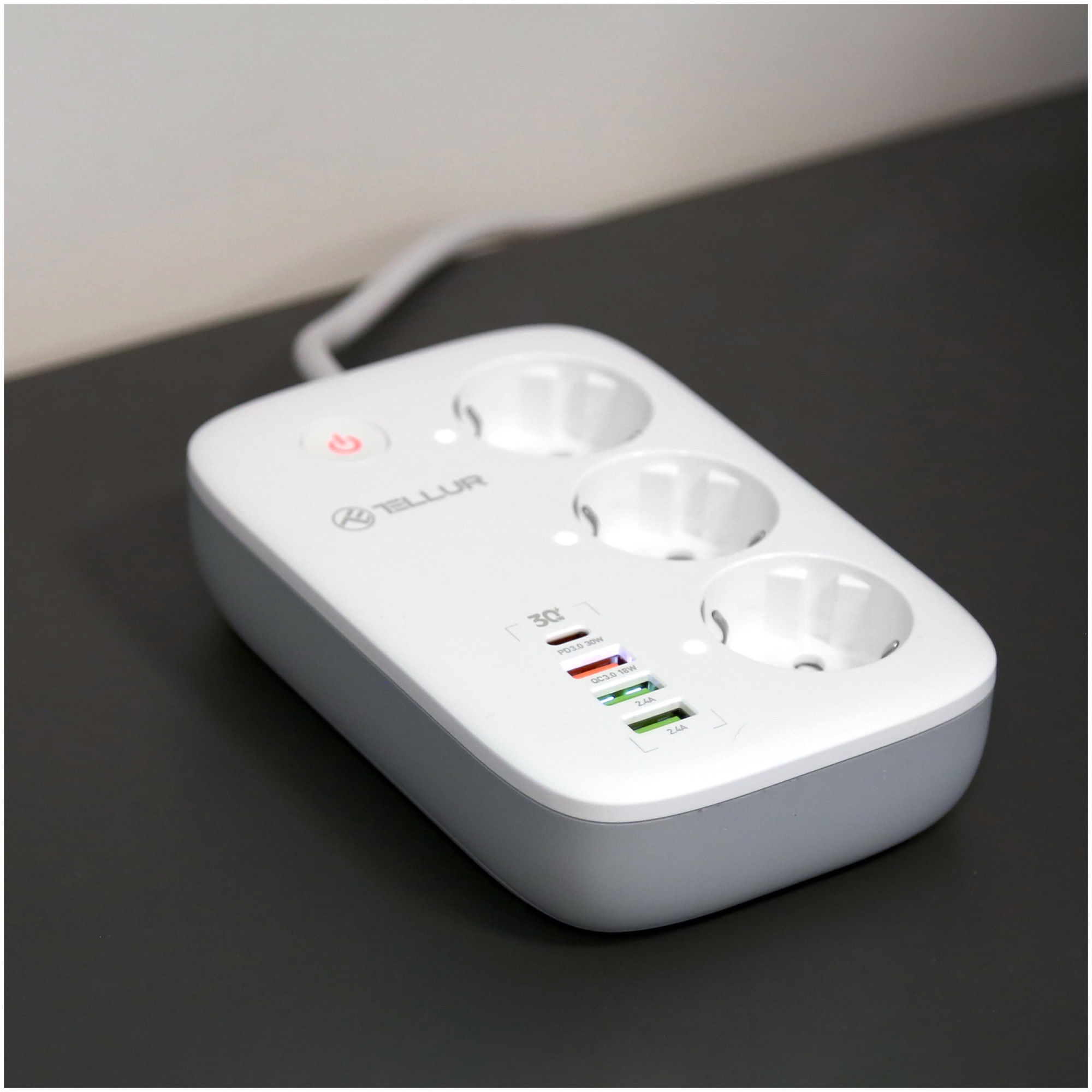 Prelungitor inteligent Tellur Smart TLL331521, Wi-Fi, 3 porturi, PD30W ...
