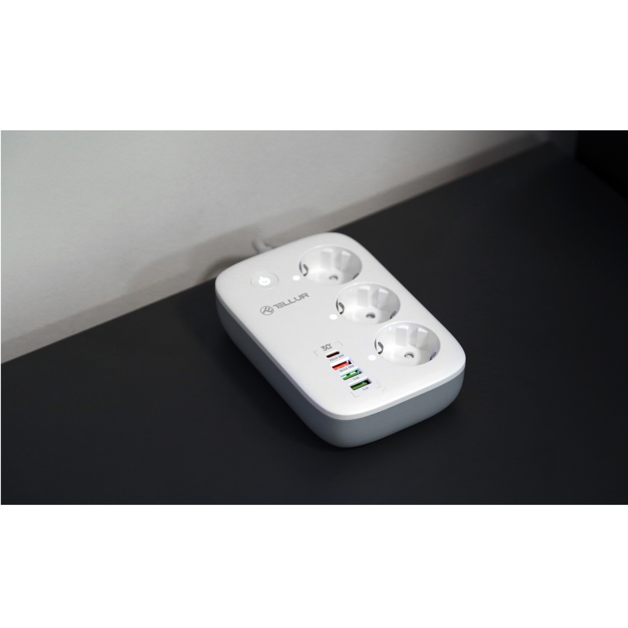 Prelungitor inteligent Tellur Smart TLL331521, Wi-Fi, 3 porturi, PD30W ...