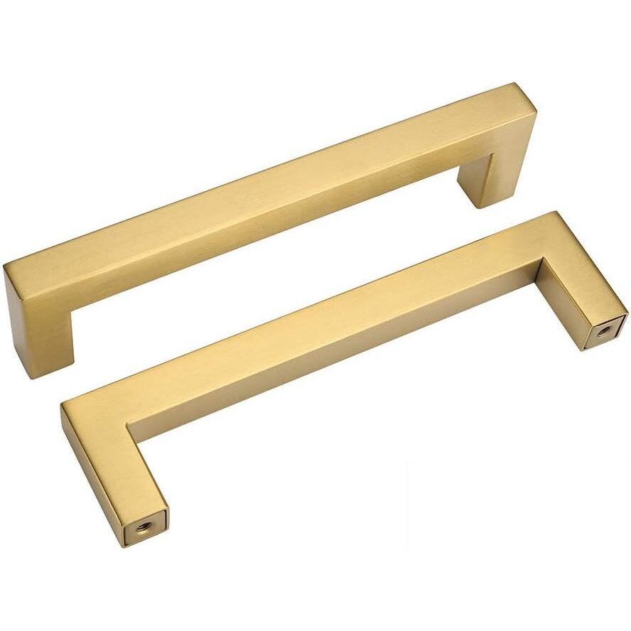 Set 5 manere pentru mobila, Sunmostar, Inox, 128mm, Auriu - eMAG.ro