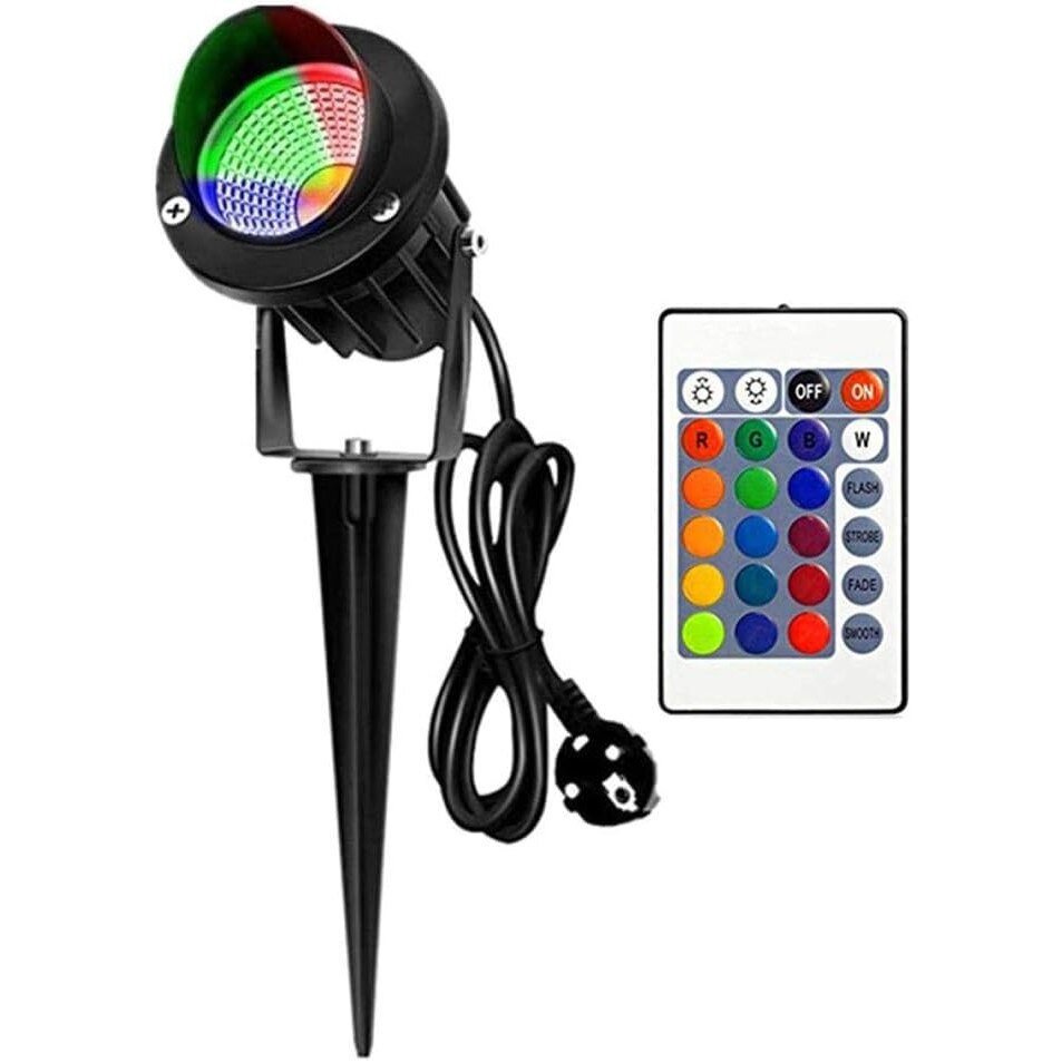 Lumini de gradina, COB de 10 W, Iluminare colorata RGB cu telecomanda ...