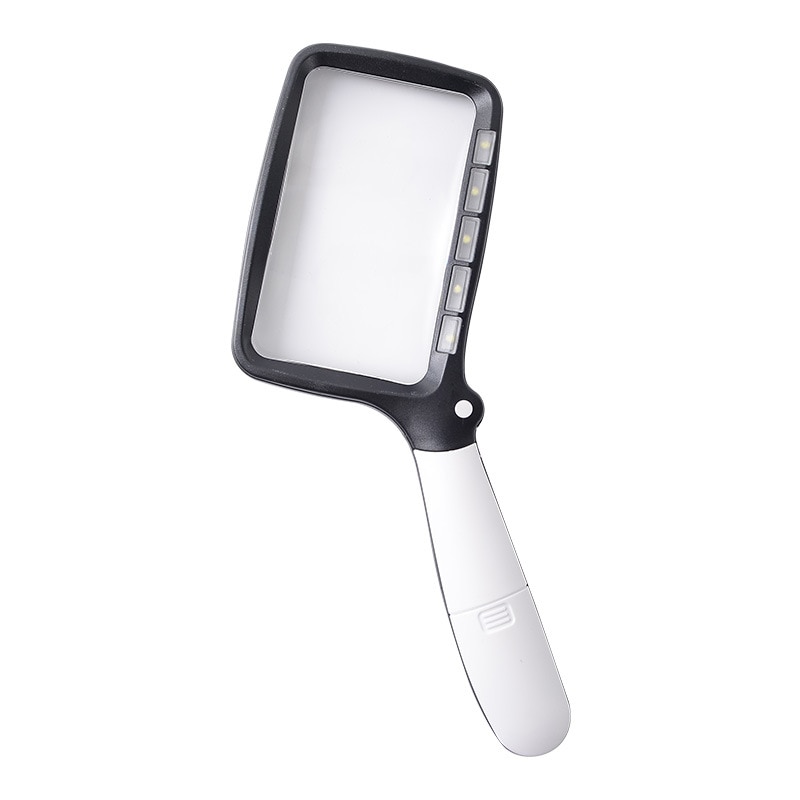Lupa citire dreptunghiulara, Sunmostar, 5 lumini LED, Negru\Alb - eMAG.ro