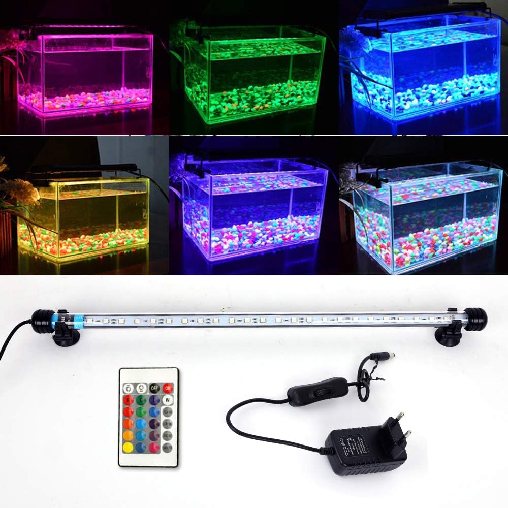 Set lampa/telecomanda RGB pentru acvariu, Sunmostar, LED, Multicolor ...