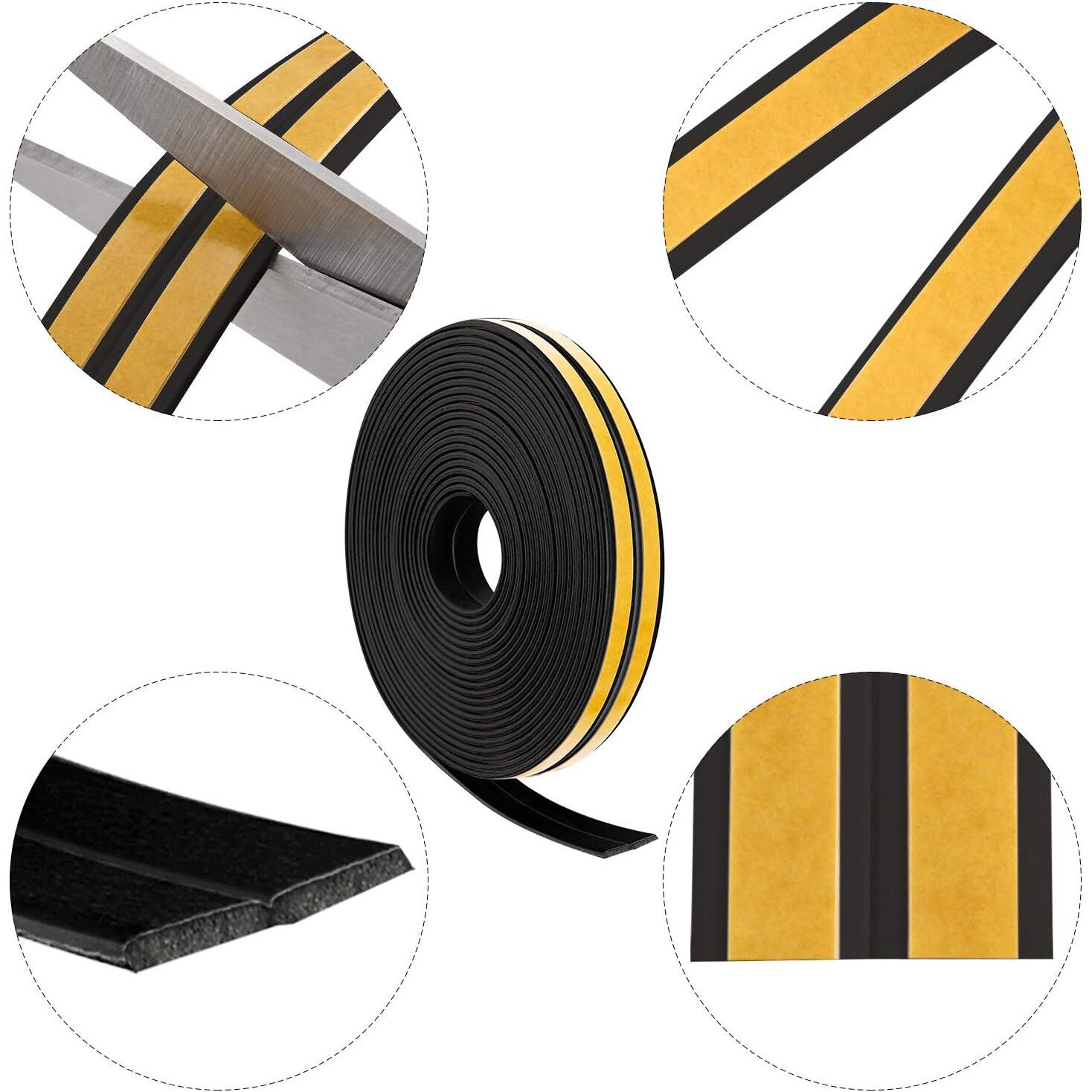 Banda de etansare Sunmostar, autoadeziva, EPDM, negru, 9x2mm, 12m - eMAG.ro