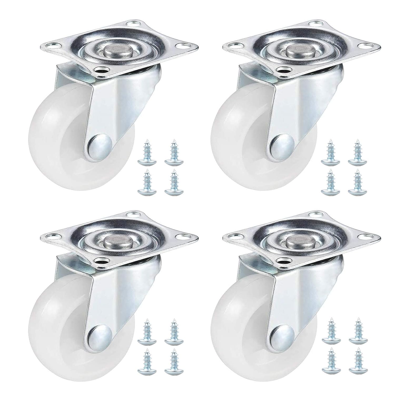 Set 4 role pivotante pentru mobila, Sunmostar, PU, 50 mm, Alb - eMAG.ro