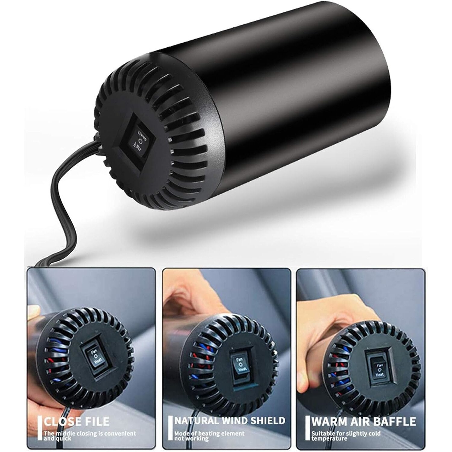 Incalzitor/racitor auto portabil, Sunmostar, 12V, 150W, Gri - eMAG.ro