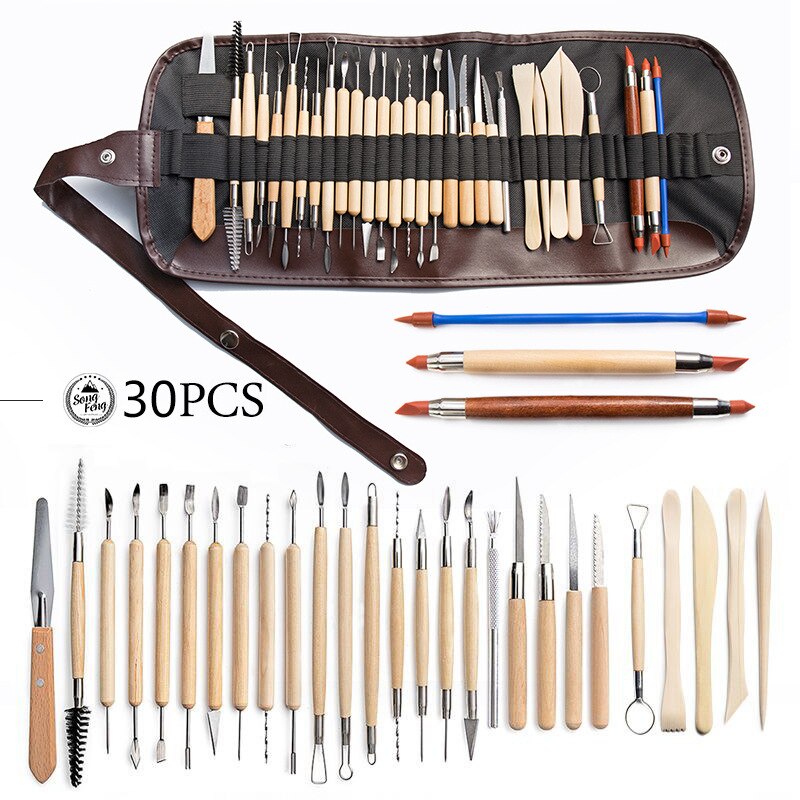 Set 30 instrumente sculptura, Sunmostar, Lemn/Metal, 22.5 x 10.5 x 6.4 ...