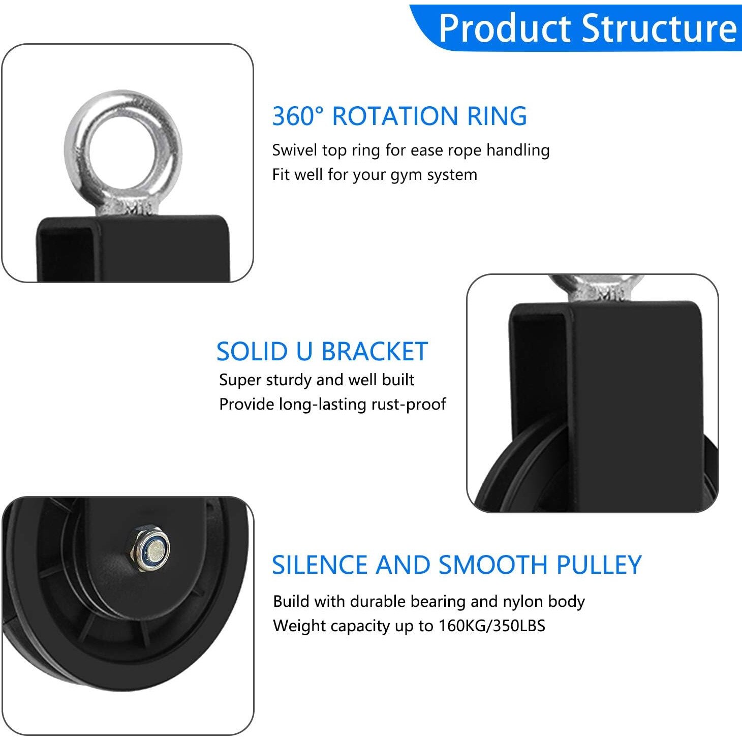 Scripete cablu, Sunmostar, Inox/Nylon, 15.5 x 9 cm, Negru - eMAG.ro