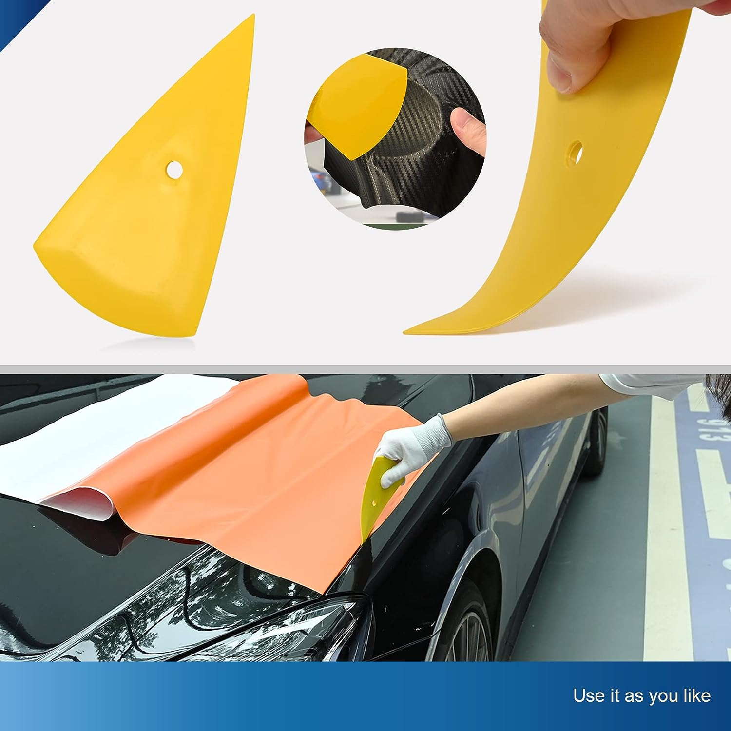 Set 6 instrumente pentru colantare auto Sunmostar, Vinil, Multicolor ...