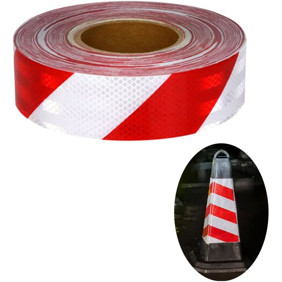 Banda de avertizare, Sunmostar, PVC, Rosu/Alb - eMAG.ro