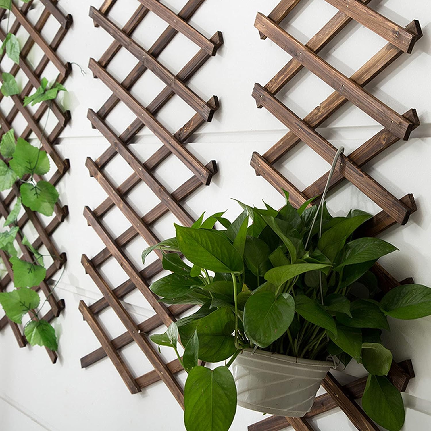 Spalier de gradina extensibil, Sunmostar, Lemn, 100x39 cm, Maro - eMAG.ro