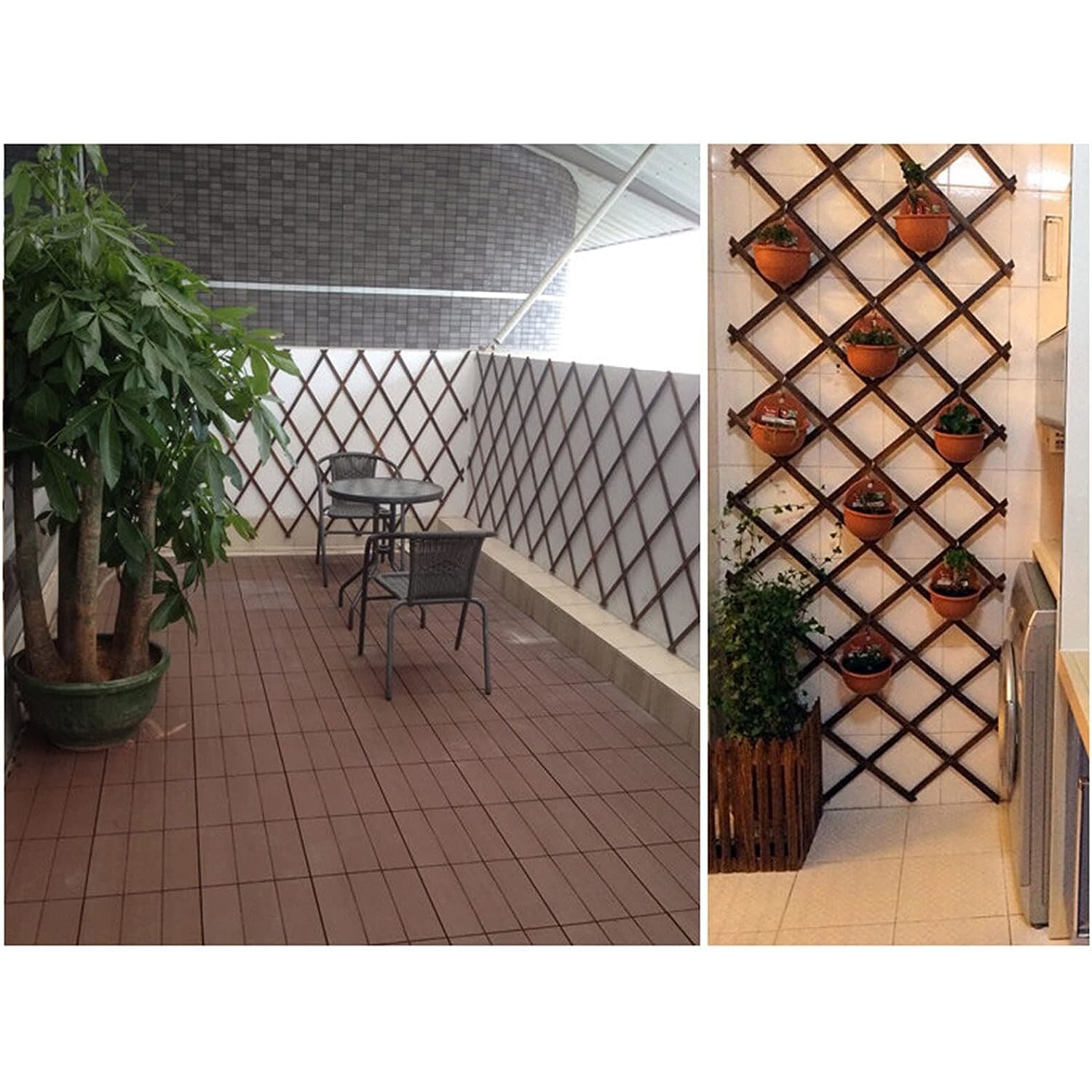 Spalier de gradina extensibil, Sunmostar, Lemn, 100x39 cm, Maro - eMAG.ro