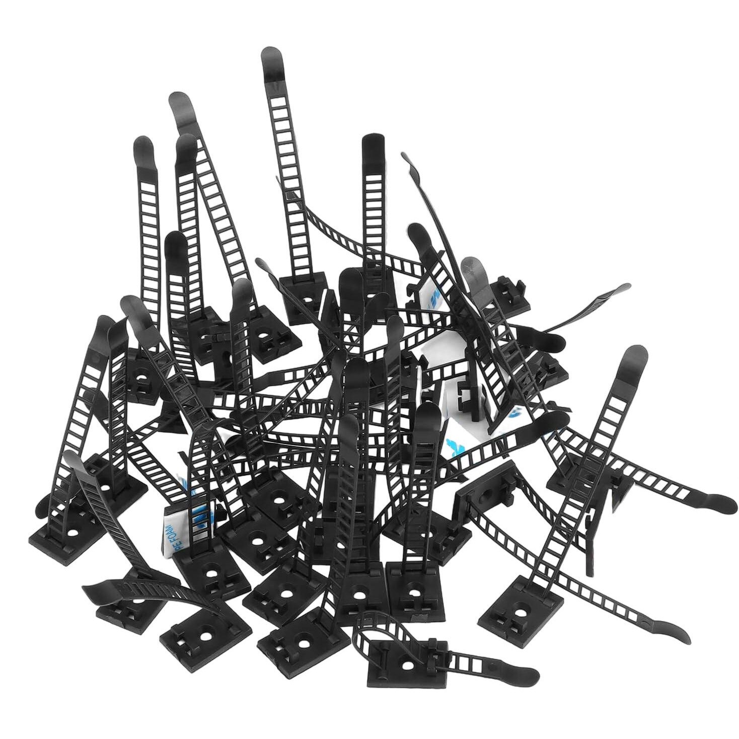 Set 100 prinderi autoadezive pentru cablu, Sunmostar, Nailon, Negru ...