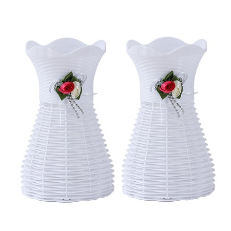 Set de 2 vaze, Plastic, Alb - eMAG.ro