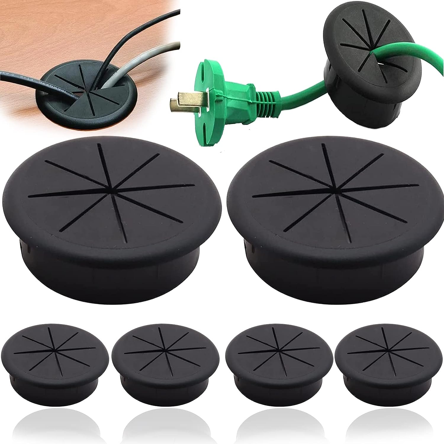Set 6 suporturi trecere cabluri, Sunmostar, Plastic, Negru - eMAG.ro