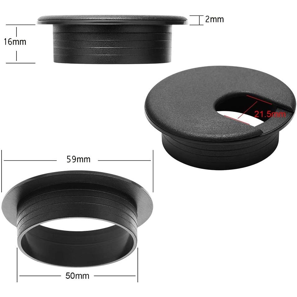 Set 6 suporturi trecere cabluri, Sunmostar, Plastic, Negru - eMAG.ro