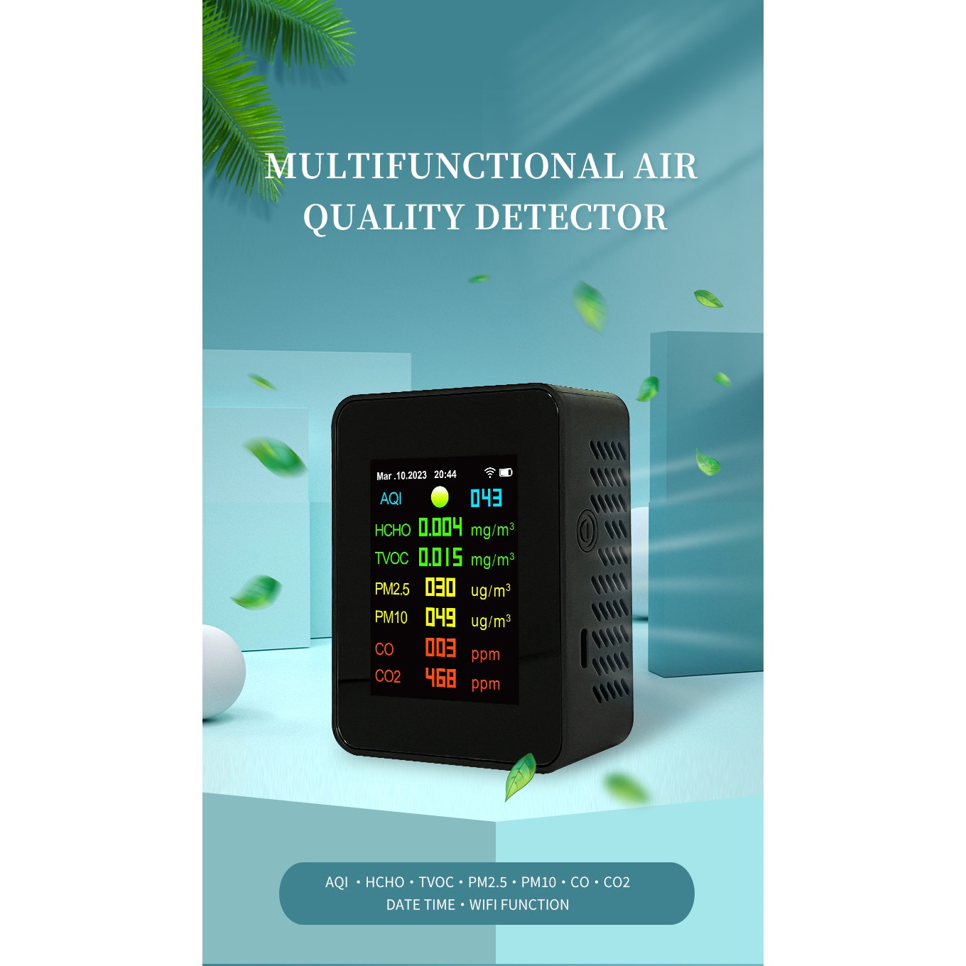 Detector pentru masurarea nivelului CO2, calitatii aerului, temperatura ...