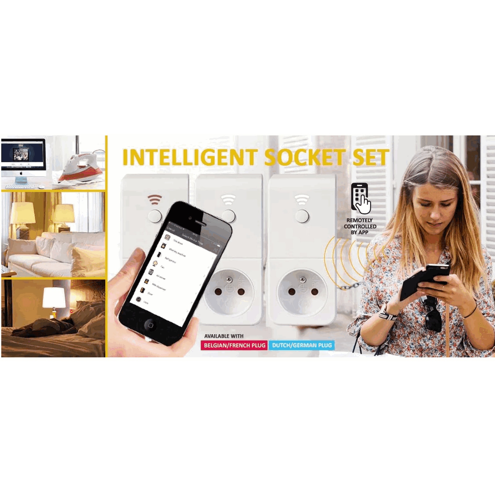 Pachet de 3 prize inteligente „Mr Safe”, functioneaza cu aplicatia Tuya ...