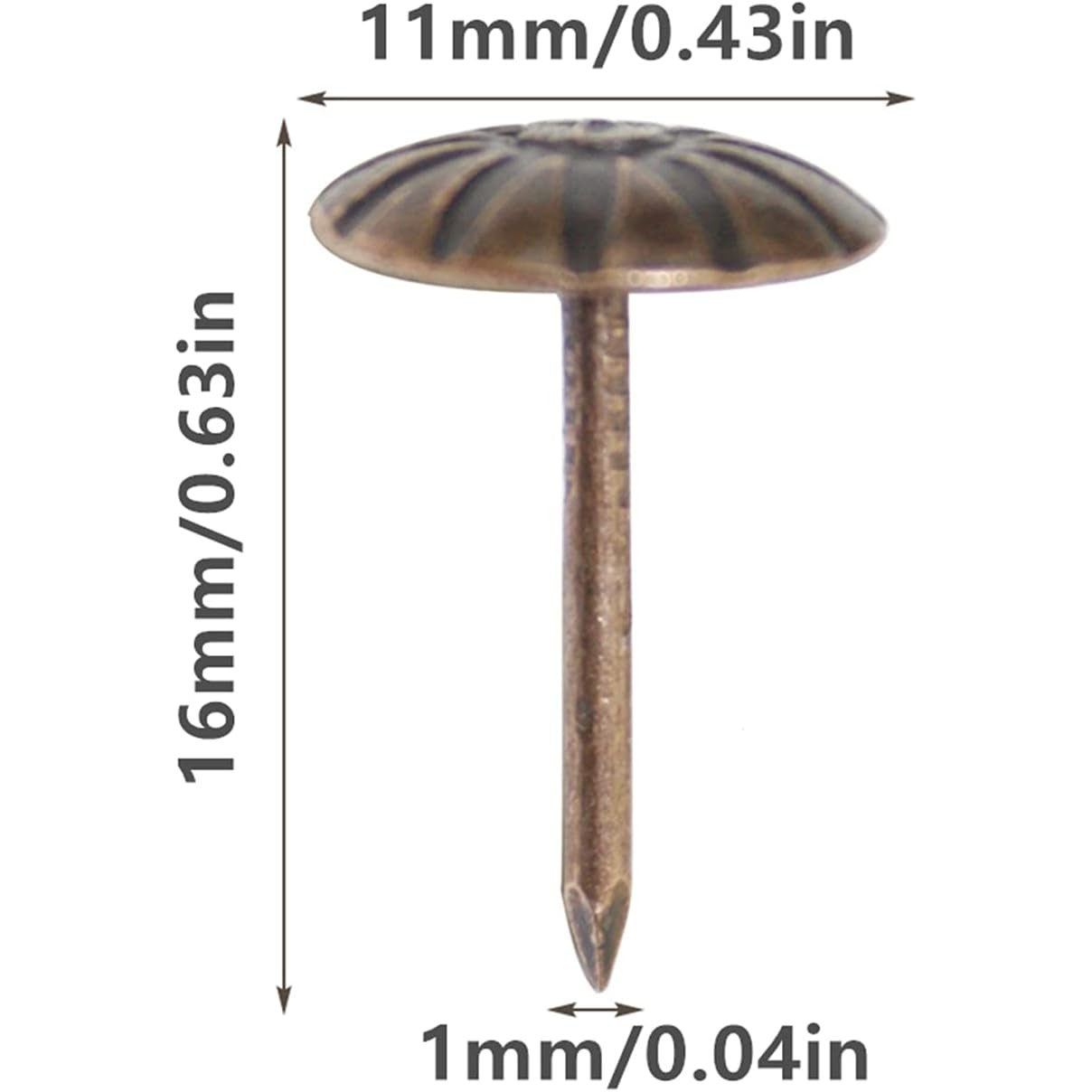 Set 500 cuie decorative, 11x16mm, Bronz - eMAG.ro