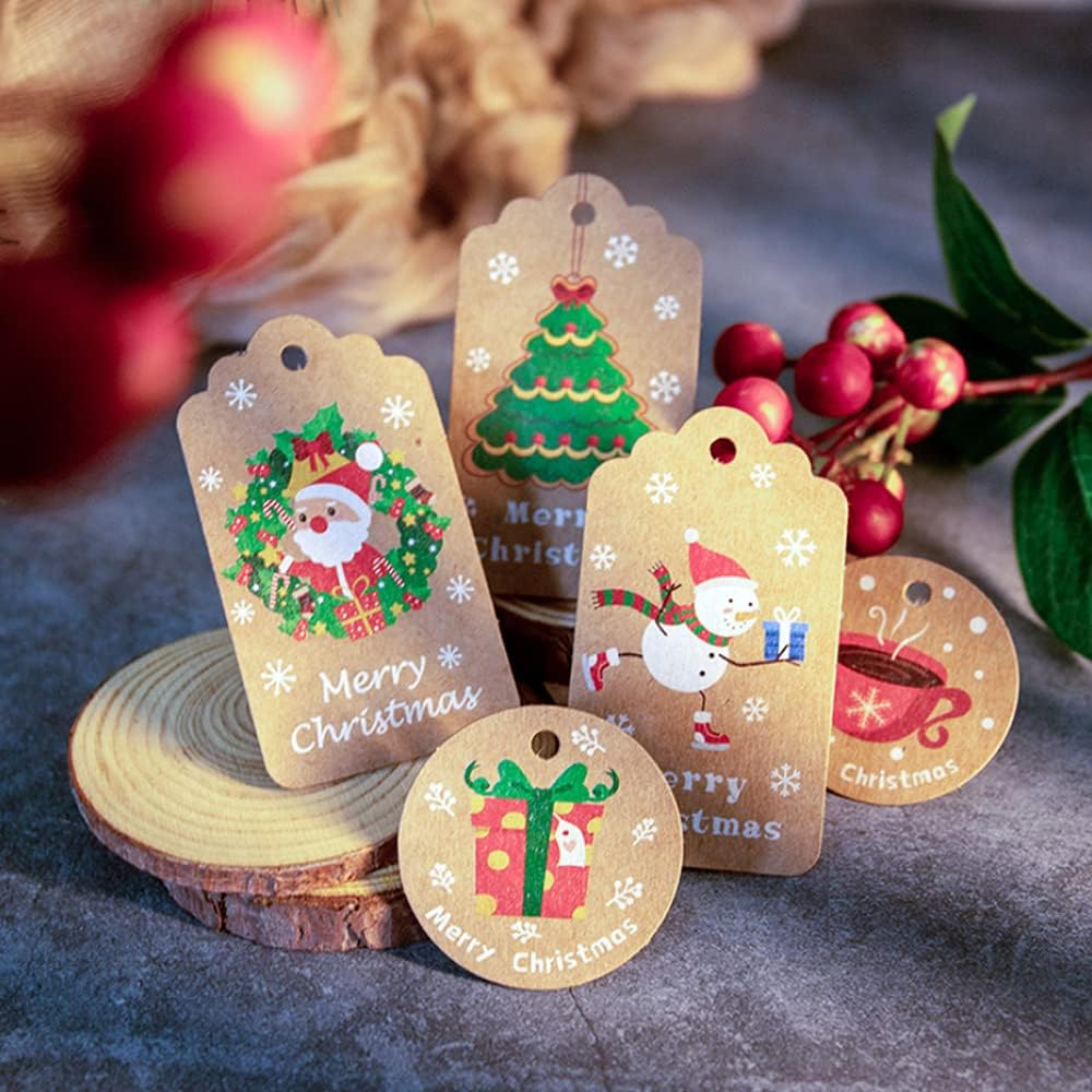 Set etichete cadouri, ComResi®, Craciun, 100 Bucati, Multicolor - eMAG.ro