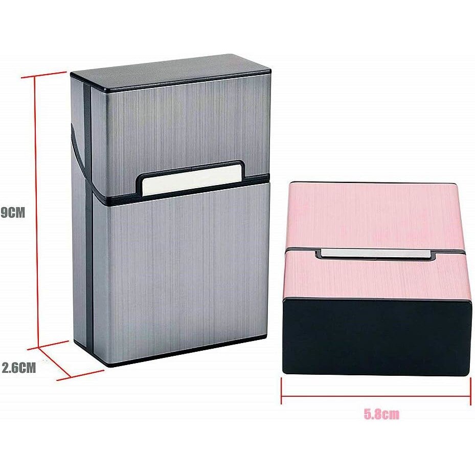 Set 2 cutii de tigari, Sunmostar, Aluminiu, 20 bucati, Gri/Roz - eMAG.ro