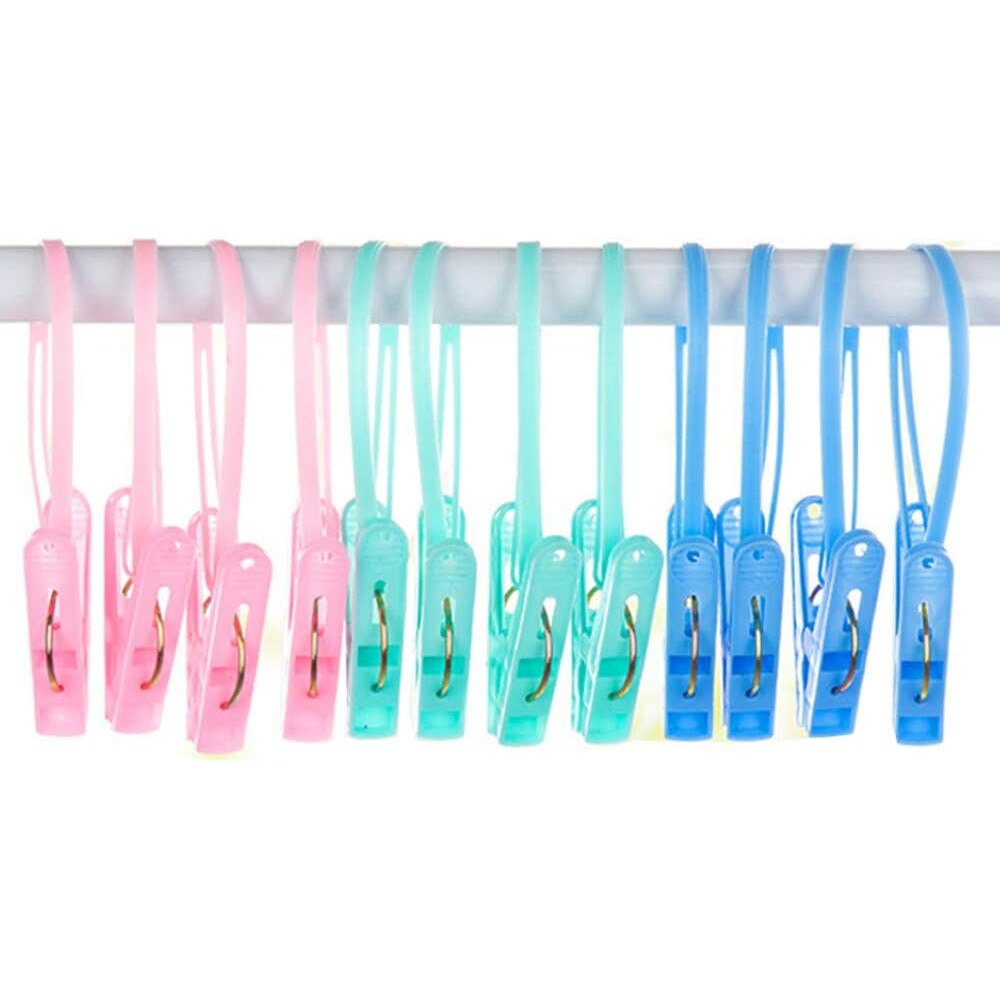 Set 12 carlige pentru rufe Sunmostar, Plastic, Multicolor - eMAG.ro