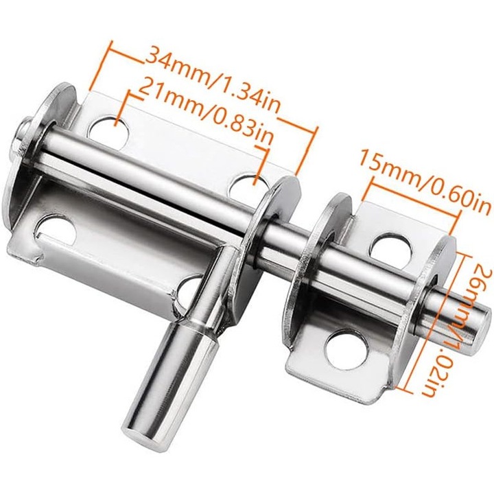 Set 2 mini broaste pentru usi culisante Sunmostar, inox, 6.6x4.4x1.6cm ...