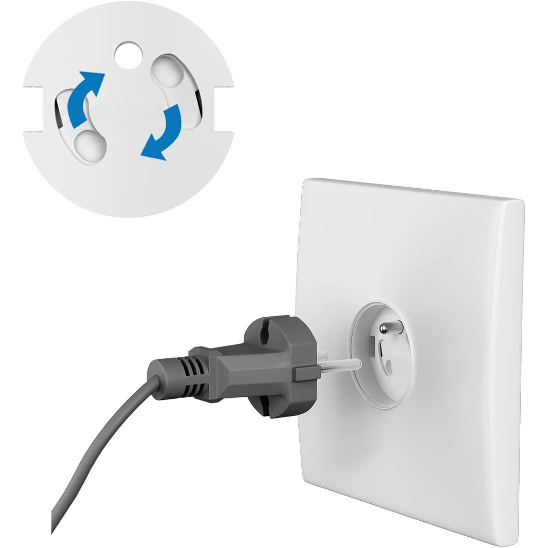 Set 10 protectie prize copii, Oricean®, pentru priza, cu adeziv, Alb ...