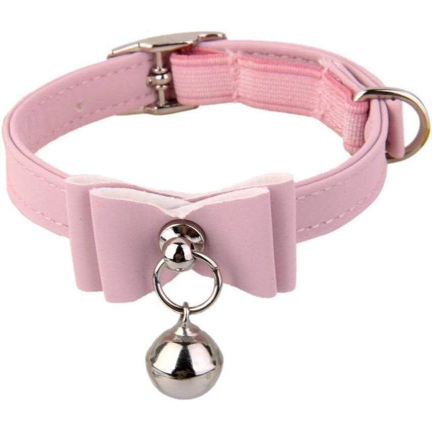 Zgarda reglabila cu pandantiv clopotel pentru pisica, Sunmostar, Roz ...