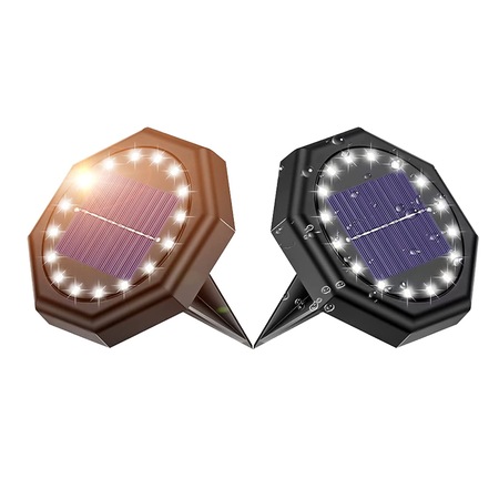 Set 2 lampi solare de gradina, Sunmostar, 16 LED-uri, IP68, Negru - eMAG.ro