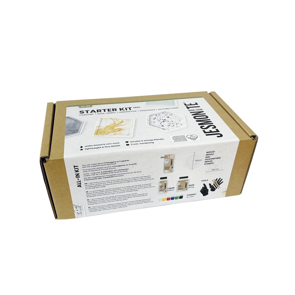 Kit modelaj pentru incepatori, Jesmonite, AC100, coaster hexagonal si ...