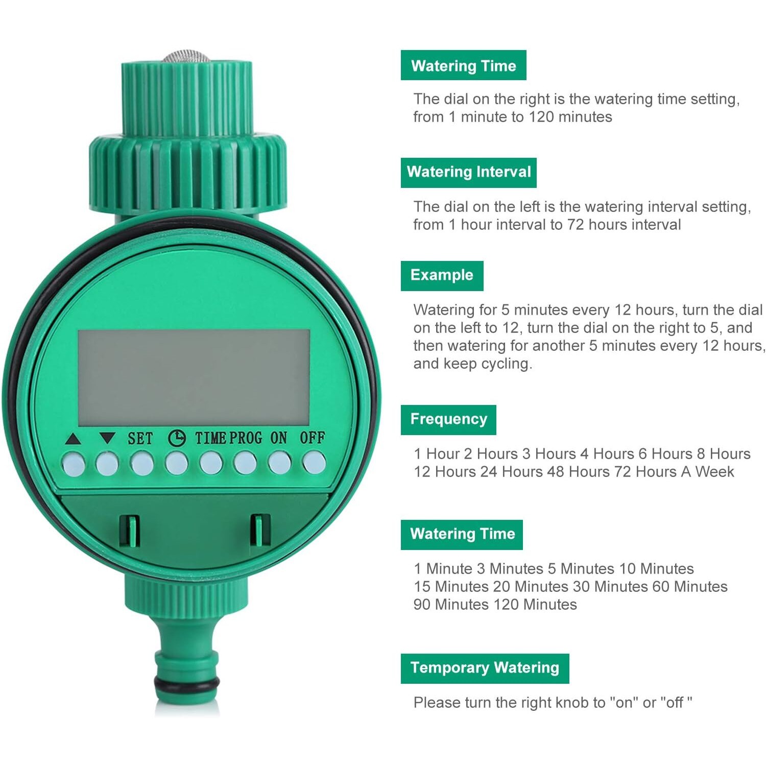 Temporizator de udare, Verde - eMAG.ro