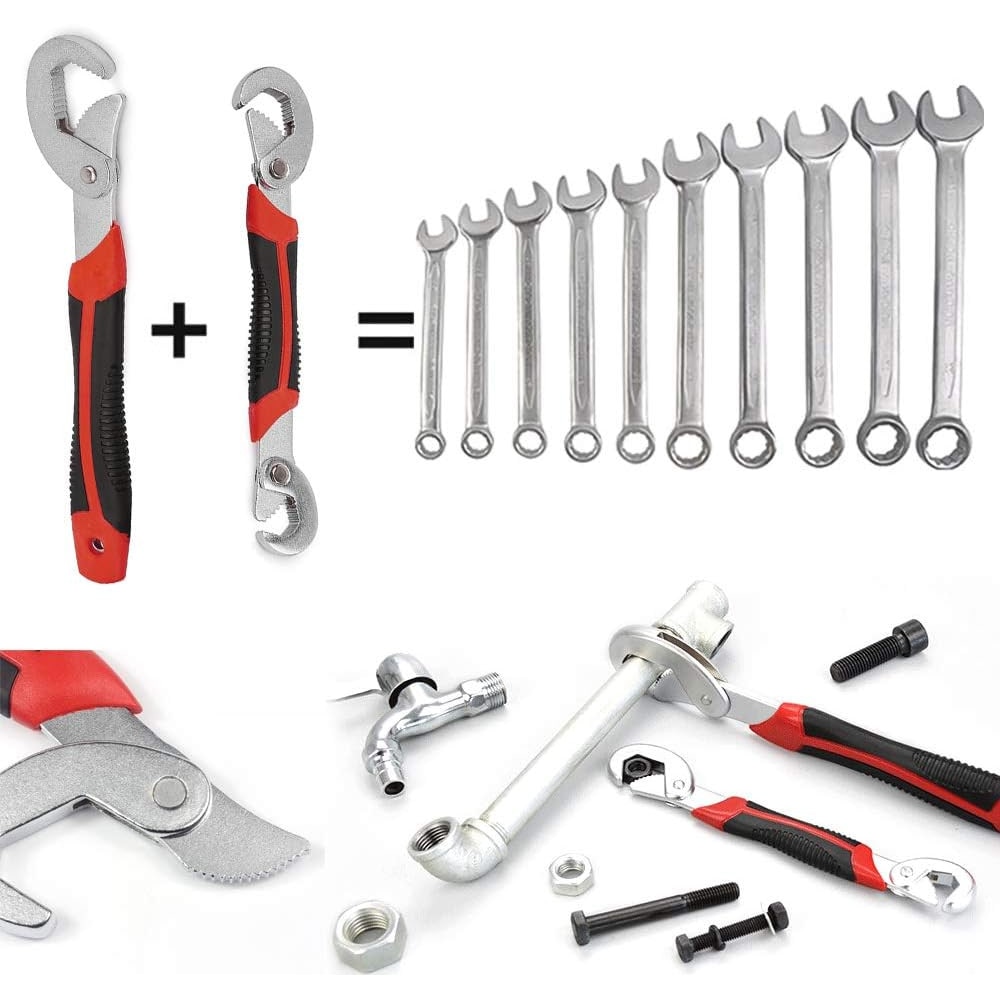 Set 2 chei universale reglabile, 8-22 mm, Rosu - eMAG.ro